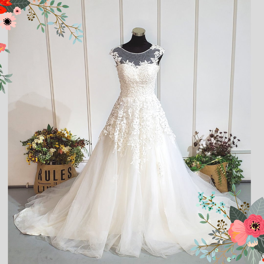603CS03 CS Illusion Neckline Princess Shien - That White Dress Bridal ...