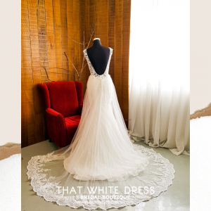 608LL09 LL Raychelle Strap ilusion bodice lace overlay Bridal Gown ...